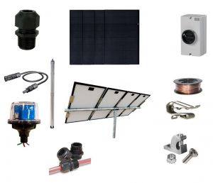 NAZ Solar pumping kit - 1.7kW REC Solar Modules, Grundfos 6SQF-3 and ...